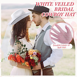 Unittype 14 Pcs Bridal Cowgirl Party Set Heart Glasses Bride Cowboy Hats for Bachelorette Party Bridal Wedding Shower (Pink, White)