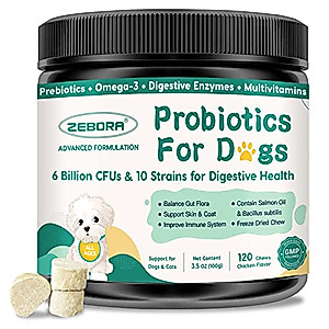 Probiotics for Dogs and Digestive Enzymes, 114 Chews