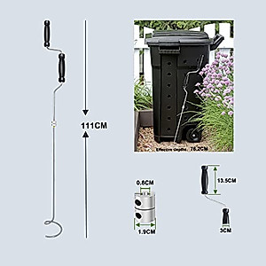 Compost Aerator Tool, Compost Turner and Mixing Tool for Outdoor Composting, Stainless Steel Manual Compost Bin Aerator Rotating Aerator Soil Tiller