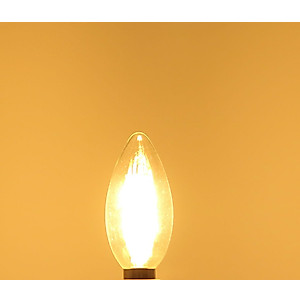 Lamsky 4-Pack 6W B22 Bayonet LED Filament Candle Light Bulb,2700K Warm White 600LM,C35 Shape Bullet Top,60W Incandescent Equivalent,Non-dimmable