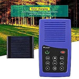 E Book Reader , 350mAh Mini Portable Solar Charge Bible Reader Book Reader , Built in 4G Capacity , 350mAh Battery , high Volume , Adjustable Sound , Gifts for Bible listeners Blue