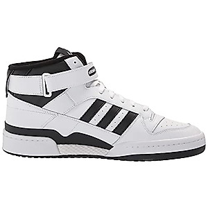 adidas Men's Forum Mid Sneaker, White/Black/White, 9
