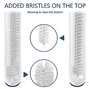 Ixiaoyoo Straw Cleaner Brushes Sets, 12 Pieces 8.2 Inch Botthle Cleaning Brush and Nylon Tube Brush Brush Kit for Sippy Cup, Tumbler, Water Bottle, Drinking Straw (White)