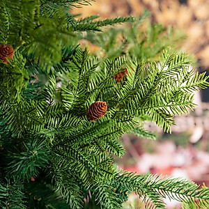 Watayo 8 Pcs Large Artificial Pine Needles Branches- 16" x 7" Christmas Fake Greenery Pine Picks with Pinecone- Faux Pine Leaves Sprigs for Christmas Garland Wreath & Home Garden Decoration