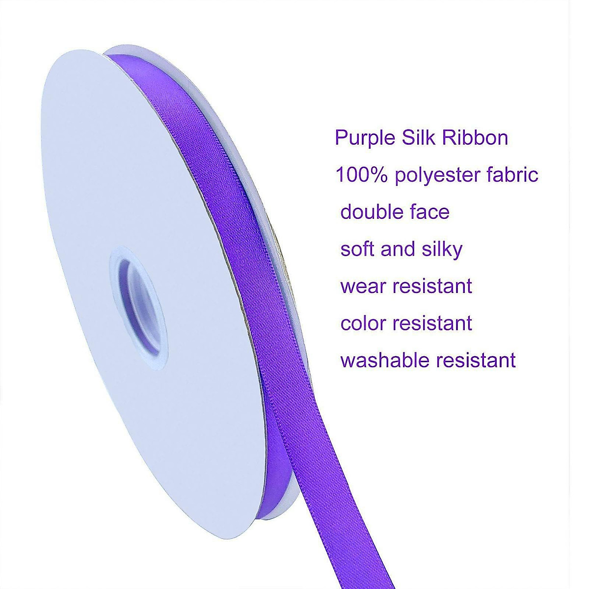 Leyice 1/2 Inch Satin Ribbon 100 Yards Craft Ribbon Double Sided Fabric Ribbons Roll for Gift Wrapping Hair Bows (Purple)