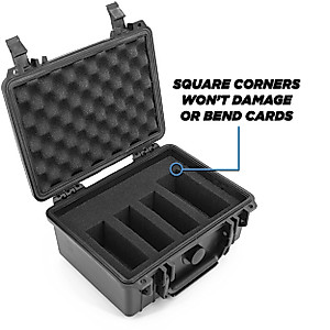 CASEMATIX Waterproof Trading Card Case for 550 Cards - Hard Shell Trading Card Box with Customizable Foam Compatible with Magic The Gathering, Cards Against Humanity and Standard TCGs