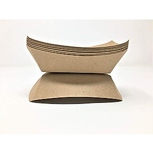 Mr Miracle Kraft Paper Food Tray. 1/4 - Pound Size. Pack of 100. Dim 4.25 x 3 Inches. Disposable and Recyclable. Made in USA