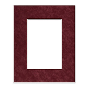 11x14 Mat Bevel Cut for 9x12 Photos - Acid Free Dark Red Suede Precut Matboard with Backing Board and Crystal Clear, Self Seal Photo Mat Bag - for Pictures, Photos, Framing - 4-ply Thickness