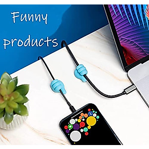 Funducts 16 pcs Reusable self Adhesive Cord Holder for Desk, Phone Holder USB Cable Clips for Wall, Charger Cord Holder, Hanger Hooks for Bathroom, Cute Cord Organizer Clip