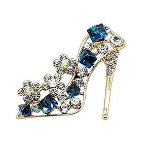 Shuiniba High Heels Shoes Shape Brooch Pin for Women Brides Created Brooch Size 4.2×3.9cm