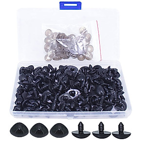 Bestartstore 50pcs 14x20mm Black Plastic Triangle Safety Nose Animal Nose with Washers for Bear Doll Puppet Plush Animal DIY Craft