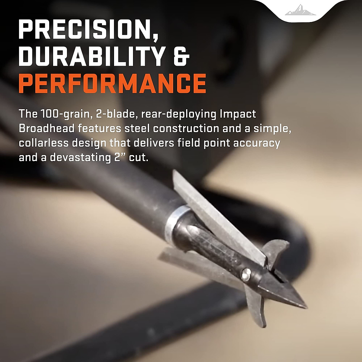 Wicked Ridge by TenPoint Impact Broadhead - Pack of 3 - 100-Grain, Two-Blade, Rear-Deploying Design - Tested Up to 475 FPS