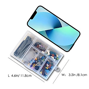 LanttAotte Mini 6 Grids 2-PACK Plastic Organizer Box Storage Container for Jewelry Fishing Tackles Earring Nail Rhinestones Beads Art DIY Crafts Organizer Clear