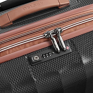 DELSEY Paris St. Tropez Hardside Expandable Luggage with Spinner Wheels, Black, 3-Piece Set (21/24/28)