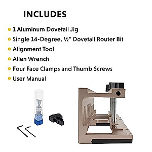 General Tools Woodworking Dovetail Jig - 12" Template Kit for Furniture & Wood Cabinet Making,Gold