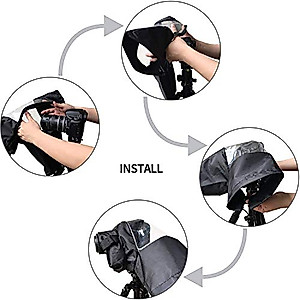 WANBY Waterproof Camera Rain Cover Professional Soft Black Camera Rain Covers for All DSLR SLR Cameras