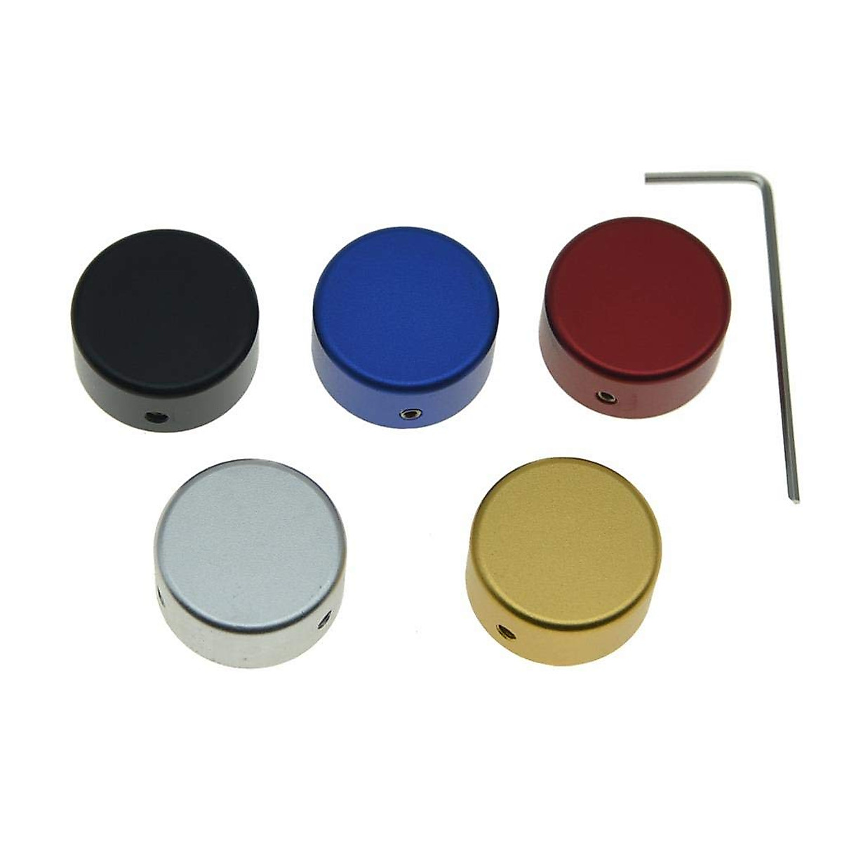 Dopro Metal Guitar Effect Pedal Footswitch Toppers Effect Foot Nail Caps Aluminium Pedal Protection Cap with Multi Colors 5-Pack