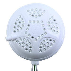 TryE 110V Instant Hot Water Heater, Electric Shower Head Wall Mount Tankless Pool Cabin Water Shower Head Heater with Plastic Tube