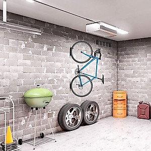 DIRZA Bike Wall Mount Rack with Tire Tray - Vertical Bike Storage Rack for Indoor,Garage,Shed - Easy to install - Great for Hanging Road,Mountain or Hybrid Bikes - Screws Included - 1 Pack