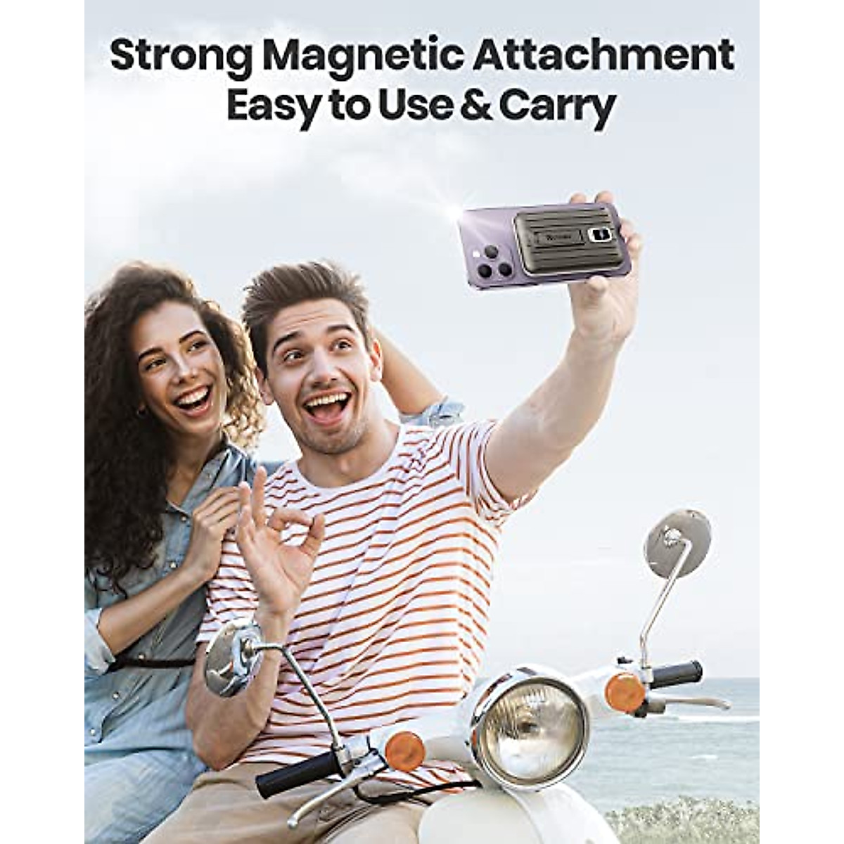 Coolreall 【4 in 1】 Magnetic Wireless Power Bank, Slim 10000mAh Portable Charger with Phone Holder, 15W Type-C Fast Charger Mag-Safe Battery Pack Compatible with iPhone 14 13 12 iWatch Series