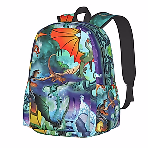 Ennankob dragons fire Backpack 3d Casual Light Weight Bookbags for girls boys Teens