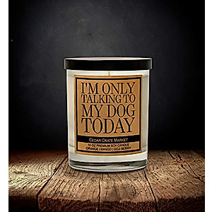 Funny Dog Candles Gifts for Women, Men, Dog Lovers, Pet Candle for Home, House, Dog Mom Gifts, Pet Mom, Fur Mamas, Dog Dads, Foster, Rescue, Adoption Pet Families (I'm Only Talking to My Dog Today)