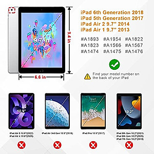 Fintie Case for iPad 9.7 2018 2017 / iPad Air 2 / iPad Air 1 - [Corner Protection] Multi-Angle Viewing Folio Cover w/Pocket, Auto Wake/Sleep for iPad 6th / 5th Generation, Purple