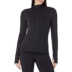 Amazon Essentials Women's Active Sweat Zip Through Jacket, Black, XX-Large