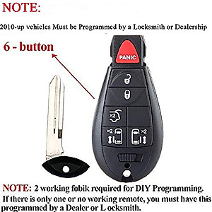 6 Button Keyless Entry Remote Car Key Fob Replacement M3N5WY783X IYZ-C01C Compatible for 2008-2014 Dodge Grand Caravan, 2008-2015 Chrysler Town & Country