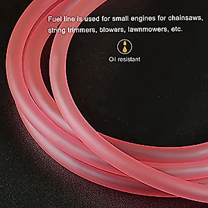 MECCANIXITY PVC Petrol Fuel Line Hose 3/16" x 5/16" 16ft Pink for Chainsaws Lawn Mower String Trimmer Blowers Small Engines