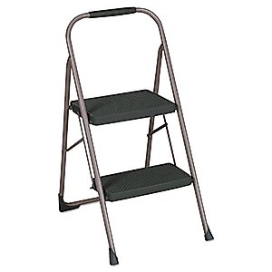 Cosco 11308Pbl1e 2-Step Big Step Folding Stool, 200Lb, 22-Inch Spread, Black/Gray