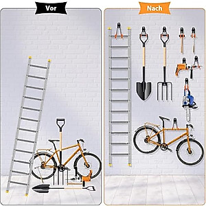 Kitmiido 12 Pack Garage Hooks,Heavy Duty Steel Wall Mounted Organiser,Anti-Slip Storage Hook for Organising Bike, Ladder, Garden Tools, Ropes, Cables（Orange）