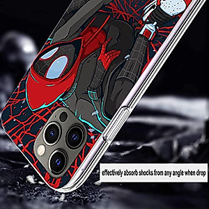 Compatible with iPhone 13 Mini Case Miles Hoodie Movies Super Heroes Morales Flexible Soft TPU Pure Clear Protective Phone Case Cover
