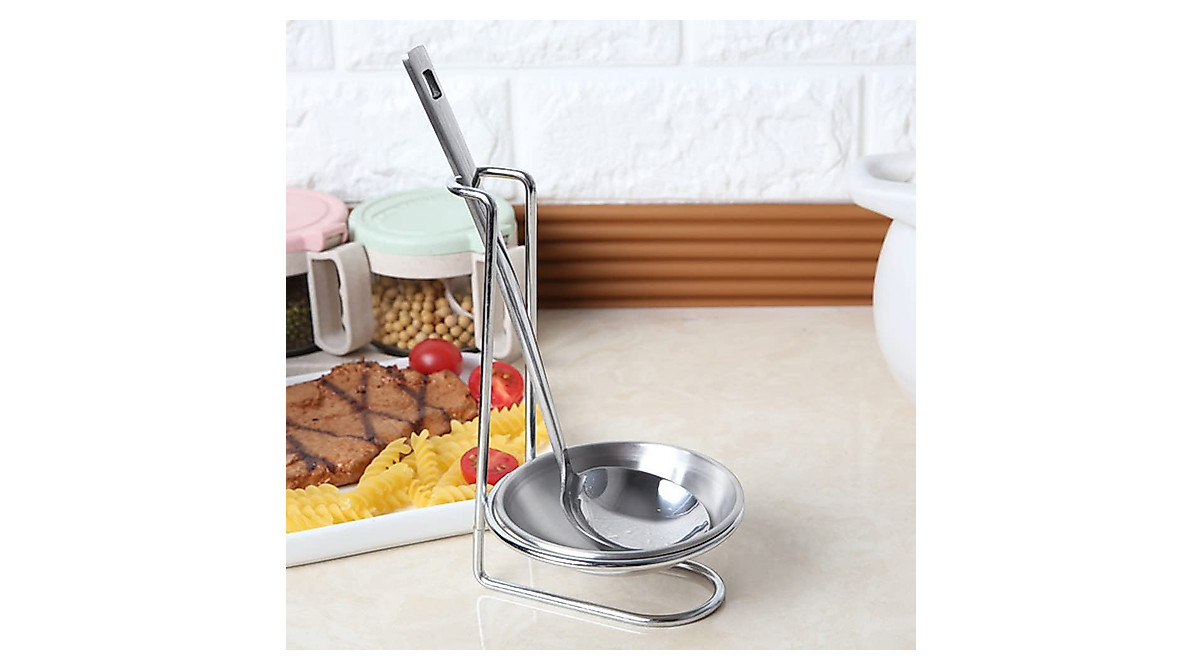Stainless Steel Vertical Spoon Rest - Kitchen Utensil Holder