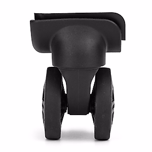 Zoofen Suitcase Wheels Swivel Wheel with Dual-Wheels Luggage Wheels Replacement Suitcase Wheels with 4 Screw Holes (W044-B,2 pcs)