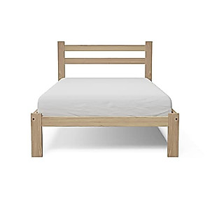 Amazonas Twin-XL Bed Solid Pine Wooden Single Bed Unfinished with Hardwood Slats Support Suitable for Boys Girls Kids Bedroom Wooden Bed Frame Single Bed Ready to Finish