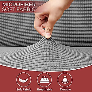 Hudson Comfort RV Dinette Cushion Covers - Microfiber Stretchable Fabric Designed to Fit Wide Variety of Seats - Camper Cushion Slipcovers - Includes 1 Backrest Cover & 1 Bench Cover (Gray)