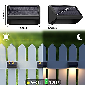 Bridika Solar Fence Lights 8 Colors, Warm White, Cool White and RGB, Bright Deck Lights Solar Outdoor Waterproof, Dusk to Dawn Fence Lights for Backyard, Patio, Railing, Wall, Step (12 Pack)