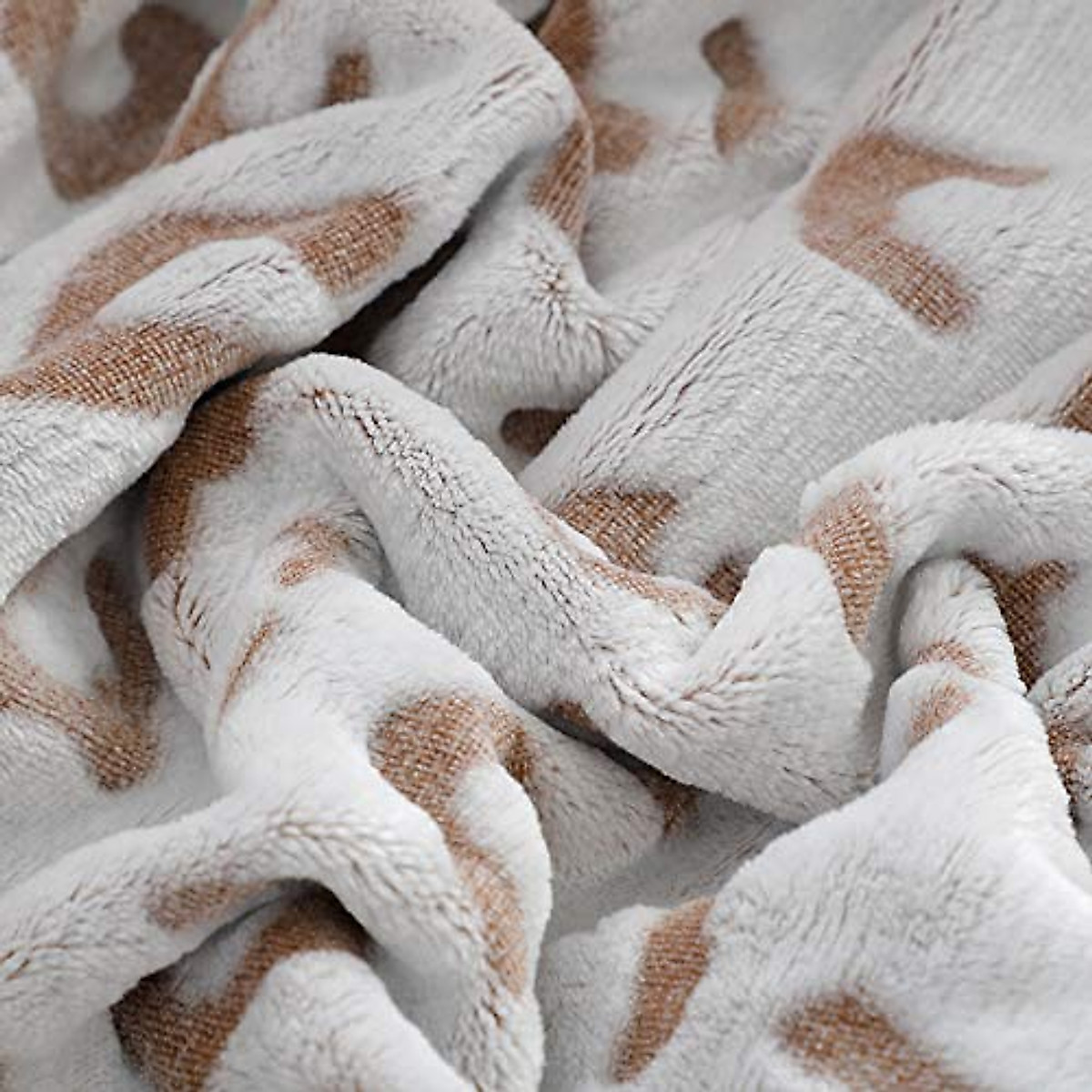 SOCHOW Flannel Fleece Leopard Print Throw Blanket, Lightweight Super Soft Cozy Plush Blanket, 50 × 60 Inches Brown Leopard