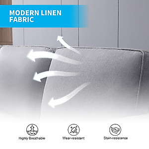 ADOWORE 90inch l Shape Couch for Living Room,3-Seater L Shape Sectional Couch L Shape for Small Space,Small Convertible Sectional Sofa w Ottoman for Apartment