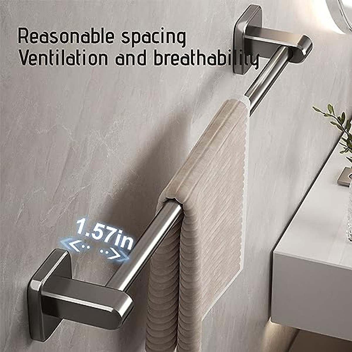 Bathroom Towel Bar, 19.69 Inch Towel Racks for Bathroom Wall Mounted, Heavy Duty Bath Hand Towel Holder Organizer, Modern Home Decor Towel Rod, Gray Single Bar (Gray)