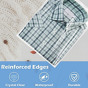 Cellophane Bags 12x16 Inches, 70 Pcs Clear Poly Bags, Resealable Plastic Bags for Clothes, Shirt Bags Great for Packaging Clothing, Decorative Wrappers, Party Favors, Artwork and More