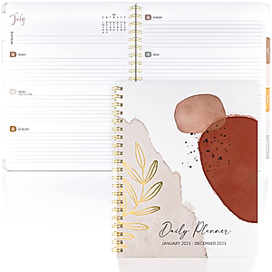 Simplified 2023 Daily Planner - Beautiful 8.5" x 10.5" Abstract Planner Notebook With Weekly And Monthly Spreads for Easy Planning - Perfect To Organize All Your Tasks and Boost Productivity