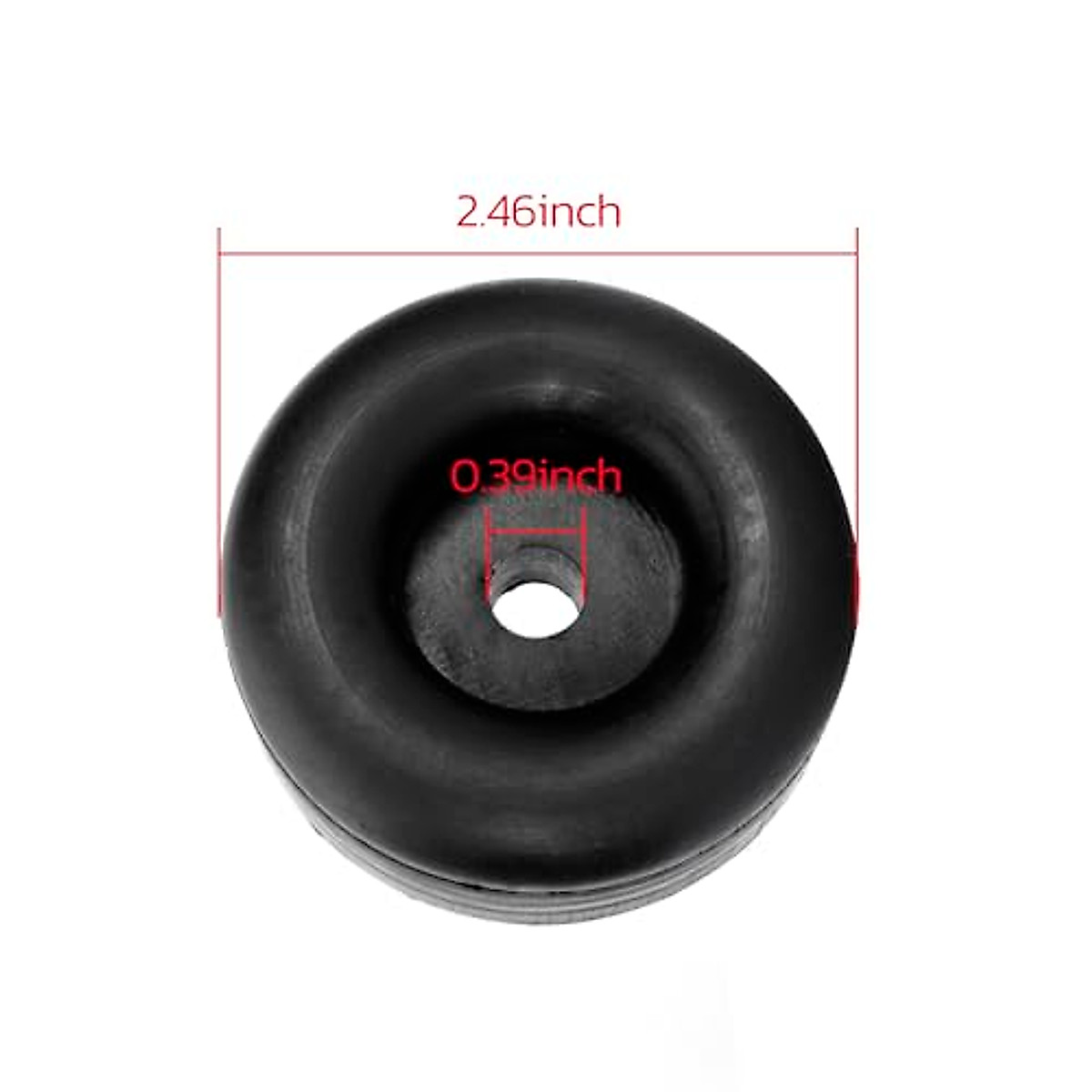 2.5" 2.5 Inches Round Rubber Bumper, Rubber Bump Stops, Feet Bumpers, Replace for Cargo Trailer Ramp Doors, and for Truck Gates (Pack of 2)
