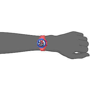 Accutime Kids Marvel Spider-Man Digital Quartz Plastic Watch for Boys & Girls with LCD Display, Blue/Red (Model: SPD4480)