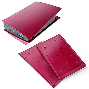 Benazcap Faceplate for PS5,Hard Shockproof Plates Face Plate Cover Side Plate Shell for PlayStation 5, Red Plates Compatible with PS5 (Disc Version)