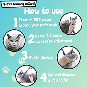 V-EST Calming Collar for Small Dogs and Cats with Pheromones, Reduce Separation Anxiety, 60-Day, Adjustable Size 15in Black