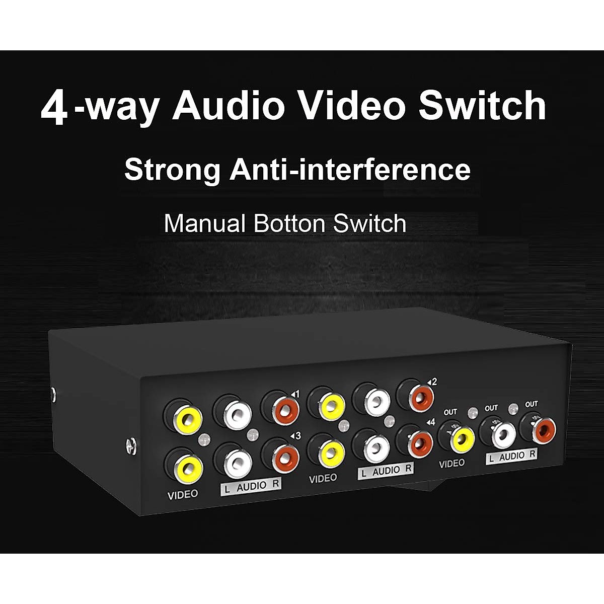 MT-ViKI 8 Way AV RCA Switch, 8 in 1 out Composite Video L/R Audio Switcher Selector Box for DVD Player, SNES, N64, PS2/3 Game Consoles