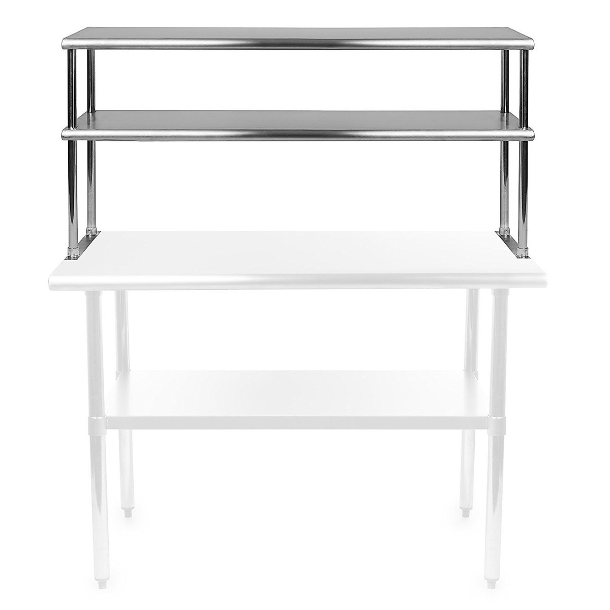 KPS Stainless Steel Double Overshelf for Prep Work Table 14" x 36" - NSF