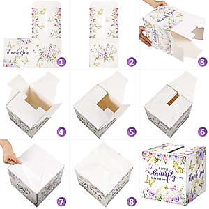 51 Pcs Butterfly Diaper Raffle Tickets with Diaper Raffle Card Box for Baby Shower Games A Little Butterfly is on Her Way Cards Boys Girls Gender Reveal Party Invitation Insert Card Game